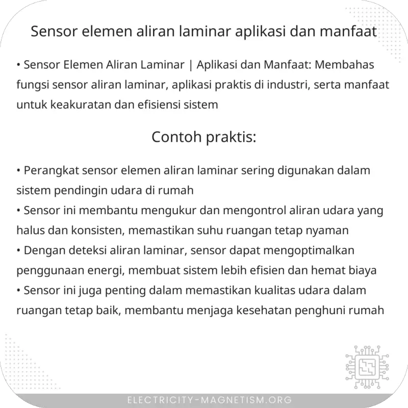 Sensor Elemen Aliran Laminar | Aplikasi dan Manfaat – Electricity ...