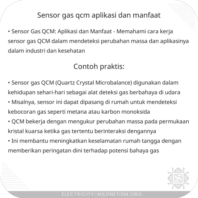 Sensor Gas QCM: Aplikasi dan Manfaat