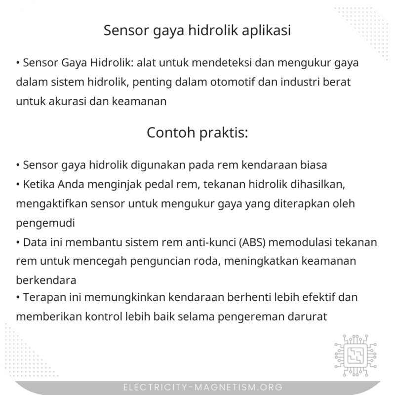 Sensor Gaya Hidrolik | Aplikasi