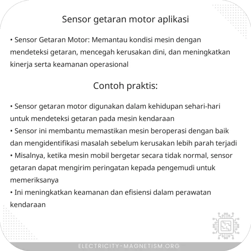 Sensor Getaran Motor | Aplikasi – Electricity – Magnetism