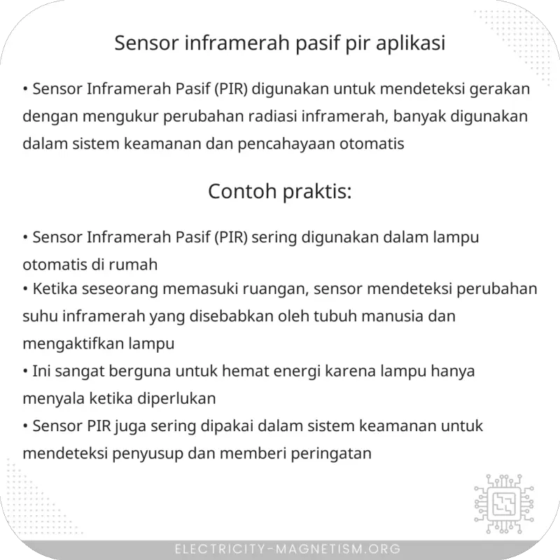 Sensor Inframerah Pasif (PIR) | Aplikasi – Electricity – Magnetism