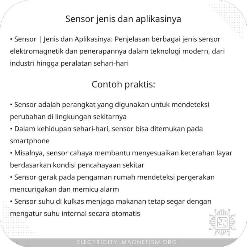 Sensor Jenis Dan Aplikasinya