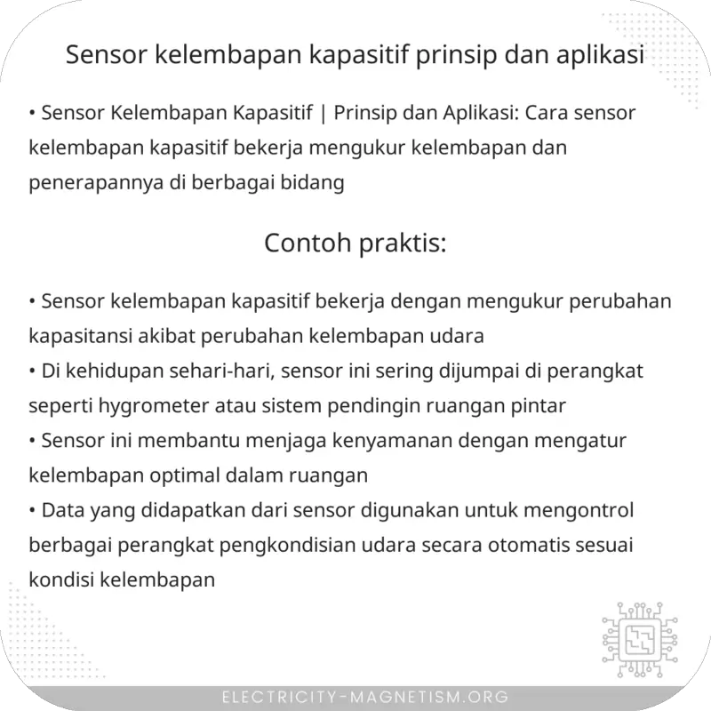 Sensor Kelembapan Kapasitif | Prinsip dan Aplikasi