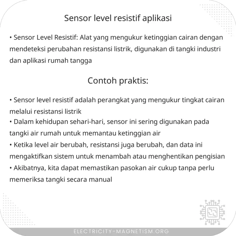 Sensor Level Resistif | Aplikasi – Electricity – Magnetism