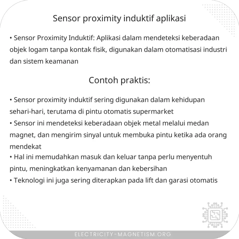 Sensor Proximity Induktif | Aplikasi