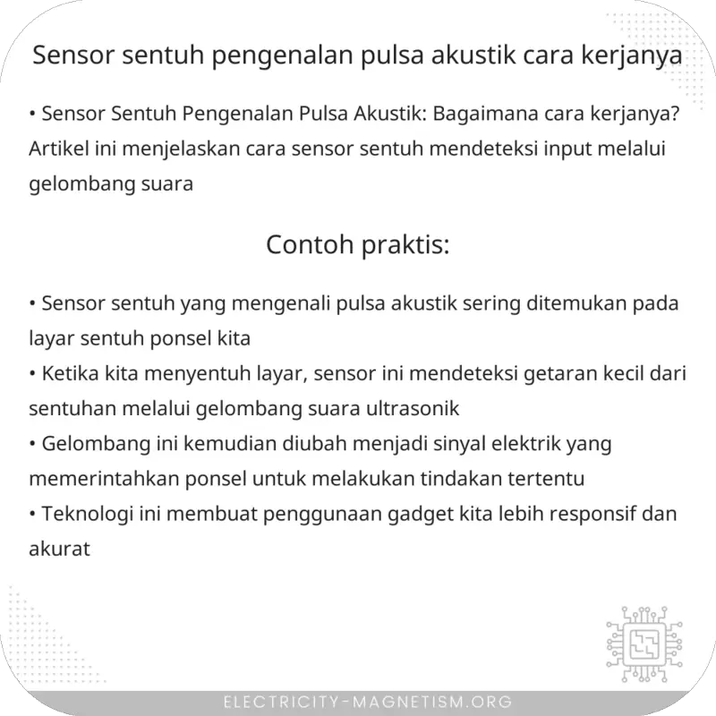 Sensor Sentuh Pengenalan Pulsa Akustik | Cara Kerjanya