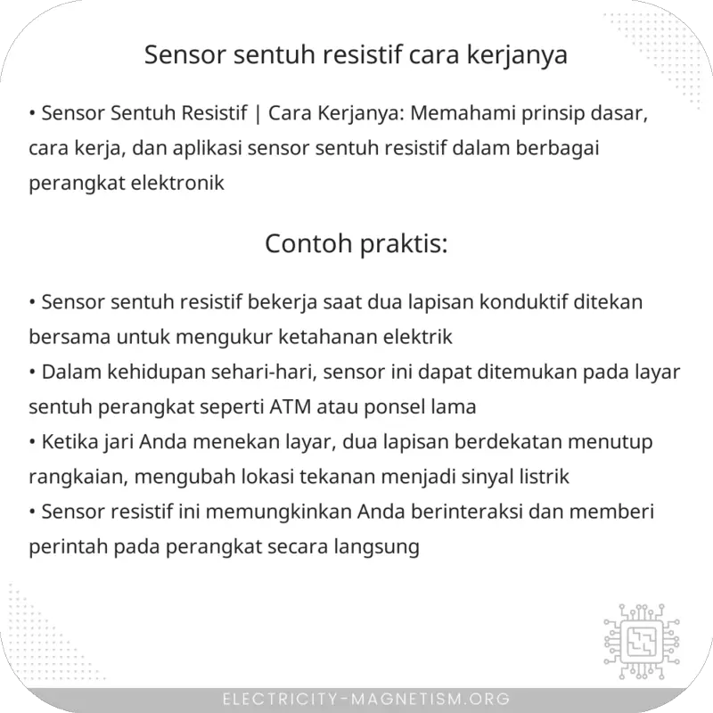 Sensor Sentuh Resistif | Cara Kerjanya – Electricity – Magnetism