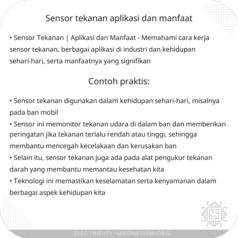 Sensor Tekanan | Aplikasi dan Manfaat – Electricity – Magnetism