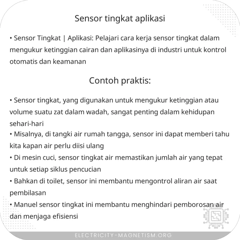 Sensor Tingkat | Aplikasi – Electricity – Magnetism