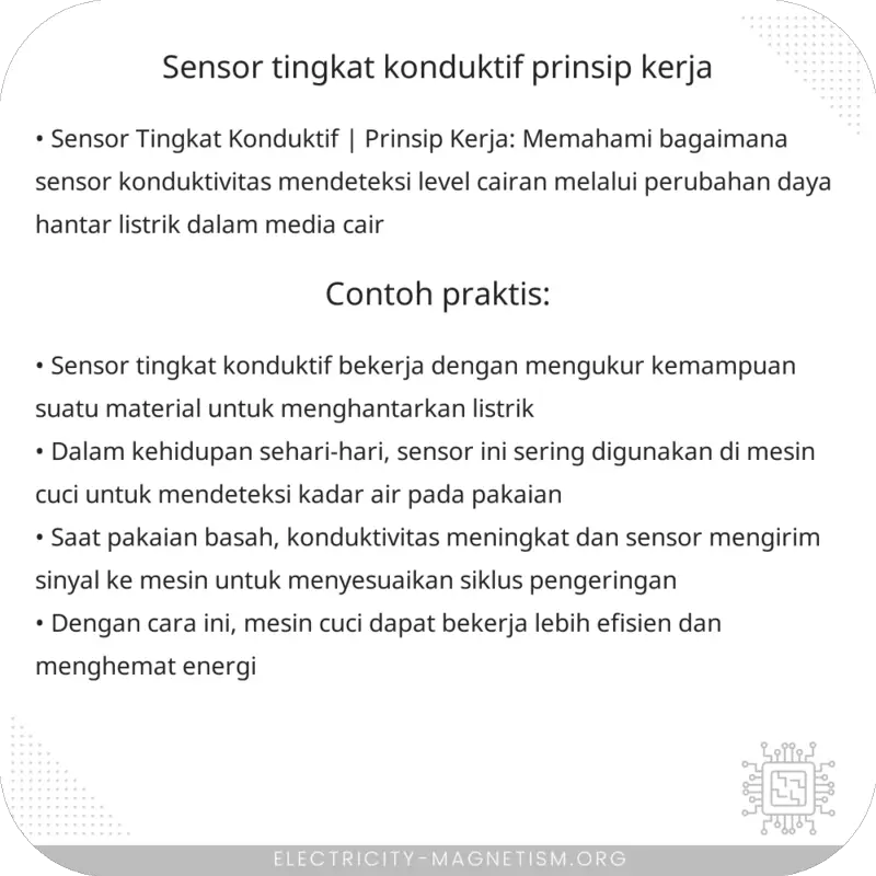 Sensor Tingkat Konduktif | Prinsip Kerja