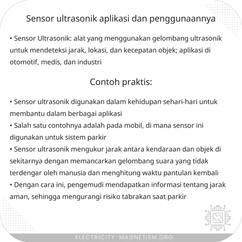 Sensor Ultrasonik | Aplikasi dan Penggunaannya