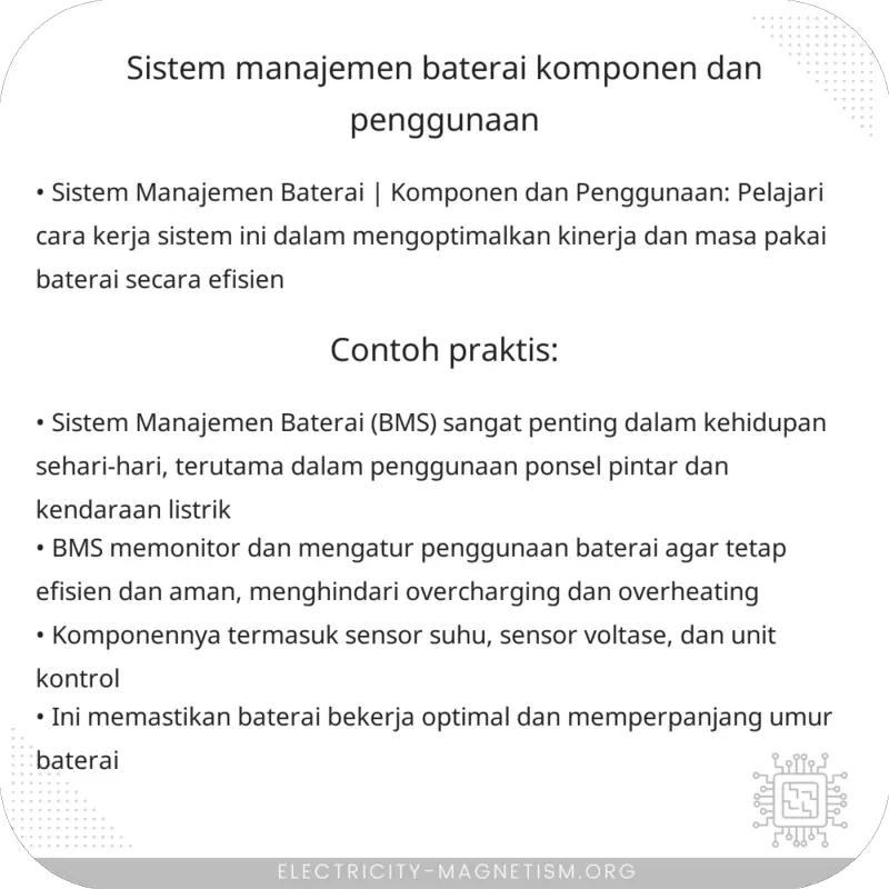 Sistem Manajemen Baterai | Komponen dan Penggunaan – Electricity ...