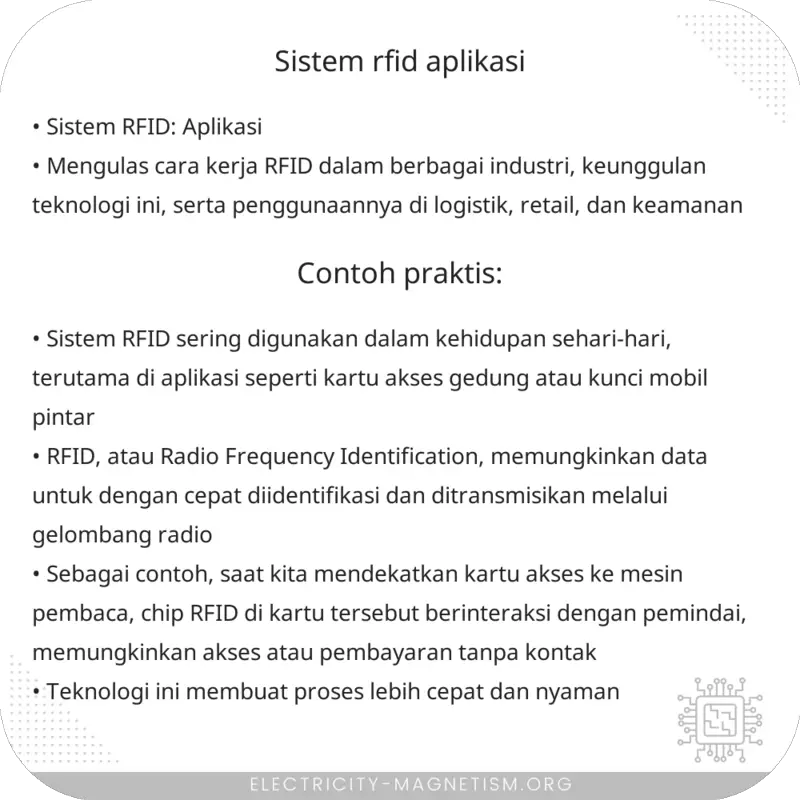 Sistem RFID | Aplikasi – Electricity – Magnetism