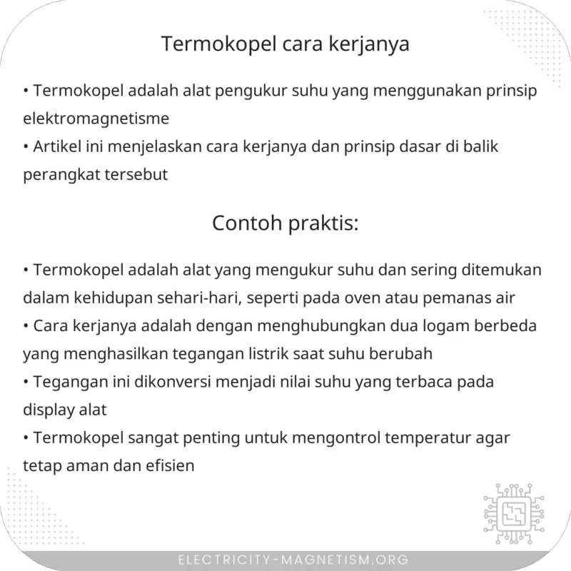 Termokopel | Cara Kerjanya – Electricity – Magnetism