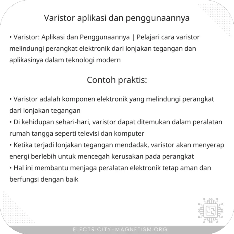 Varistor | Aplikasi dan Penggunaannya – Electricity – Magnetism
